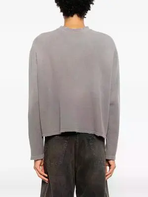 MOOJI MOOJI Waffle-knit Raw-edge Sweater