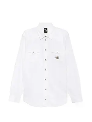 HTC LOS ANGELES Embellished Western-yoke Shirt - White