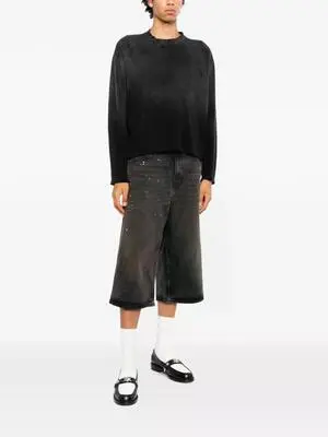 MOOJI MOOJI Distressed Waffle-knit Sweater