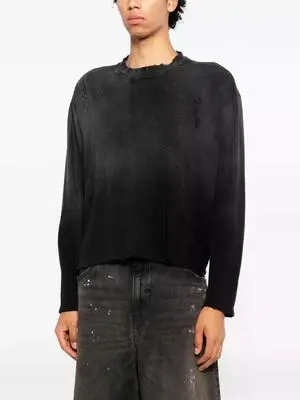 MOOJI MOOJI Distressed Waffle-knit Sweater