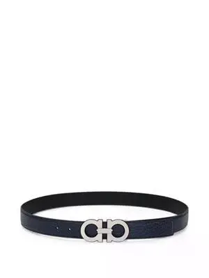 FERRAGAMO Gancini Buckle Textured Leather Belt