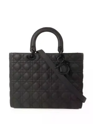 Dior Large Cannage Lady Tote Bag - Black
