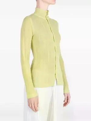 Issey Miyake Ribbed High-neck Cardigan