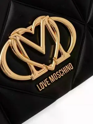 Moschino Quilted Logo Plaque Shoulder Bag
