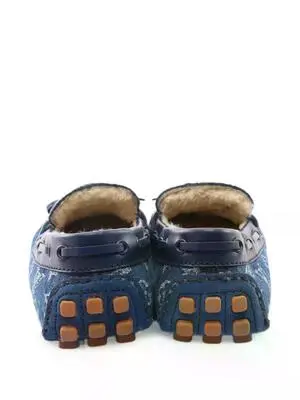LOUIS VUITTON Monogram Denim Shearling Loafers