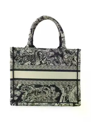 Dior Small Book Tote Oblique Tote Bag - Blue