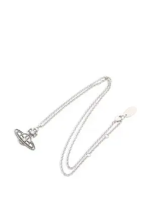 VIVIENNE WESTWOOD Tone Orb Pendant Necklace With Rhinestone Embellishment - Silver