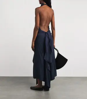 Brandon Maxwell Marin Scarf Midi Dress