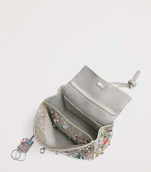 Balenciaga Mini Suede Embellished Rodeo Top-handle Bag