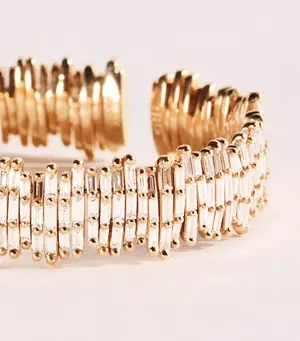 SUZANNE KALAN Classic Three-row Diamond Cuff