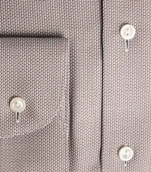 Eton Cotton Patterned Contemporary Fit Shirt - Brown
