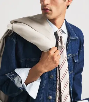 Eton Supima Cotton Stripe Slim Fit Shirt - Blue