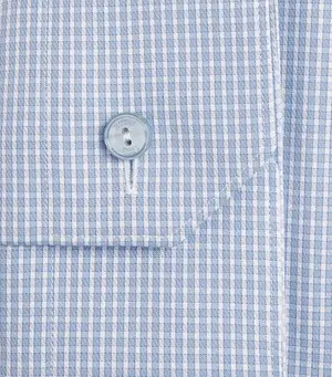 Eton Supima Cotton Check Slim Fit Shirt - Blue