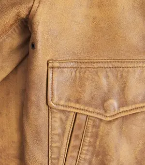 Polo Ralph Lauren Distressed Cropped Leather Jacket