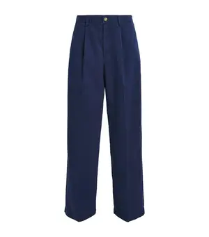 Polo Ralph Lauren Linen Trousers With Pleated Front