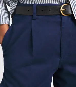 Polo Ralph Lauren Linen Trousers With Pleated Front