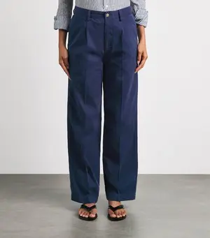 Polo Ralph Lauren Linen Trousers With Pleated Front
