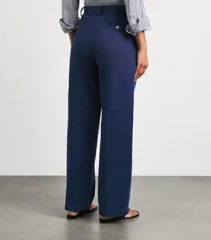 Polo Ralph Lauren Linen Trousers With Pleated Front