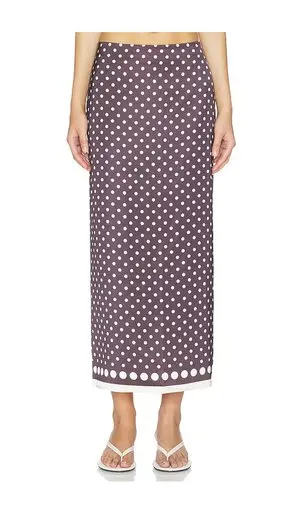 STONE COLD FOX Porsha Midi Skirt - Brown