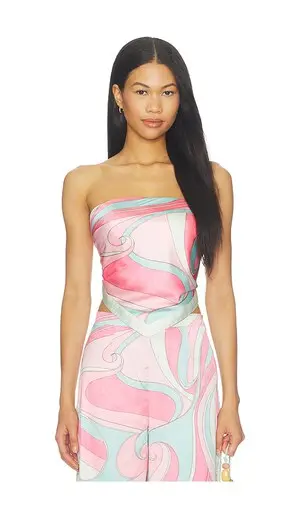 RUNAWAY THE LABEL Milani Satin Scarf Top - Multi