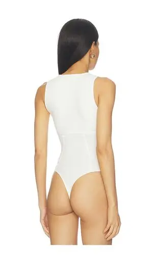 FLEUR DU MAL Organic Cotton Scoop Neck Bodysuit - Ivory