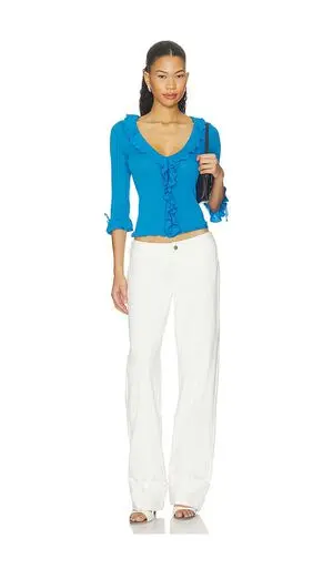 With Jéan Emily Top With Ruffle Trim