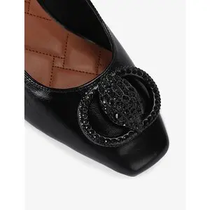 Kurt Geiger Chelsea Block Drench Leather Slingback Pumps