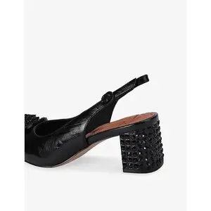 Kurt Geiger Chelsea Block Drench Leather Slingback Pumps