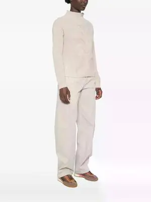 Herno Pointelle-knit Ribbed-trim Sweater
