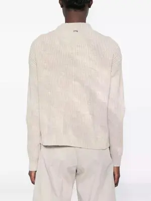 Herno Pointelle-knit Ribbed-trim Sweater