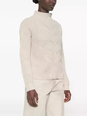Herno Pointelle-knit Sweater With Ribbed Trim