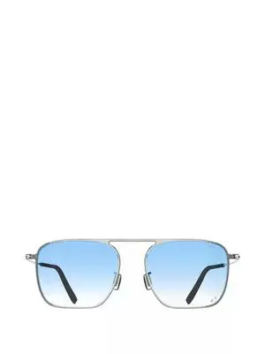 BLACKFIN Palisades Square Frame Sunglasses With -tone Double Bridge - Silver