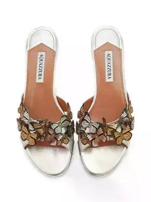 AQUAZZURA Papillon Butterfly-embellished Sandals - Silver