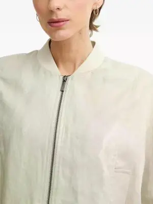 Armani Exchange Oversized Linen Twill Bomber Jacket