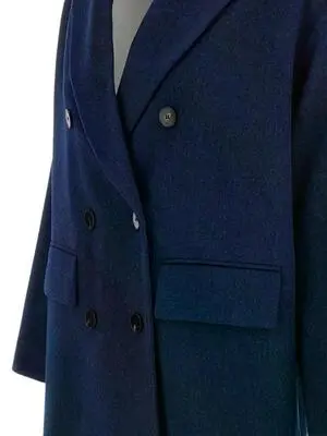 Alberto Biani Double-breasted Wool Coat With Notched Lapels