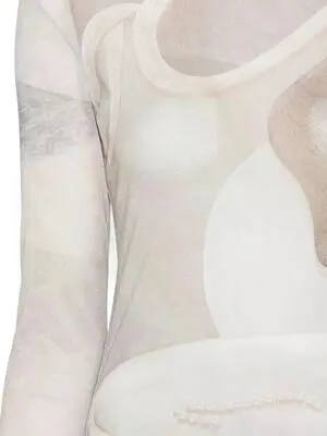 JNBY Vintage Abstract Print Long Sleeve Tee