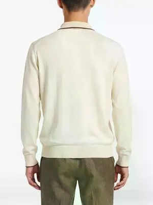 Kiton Contrast-trim Long-sleeve Polo Shirt