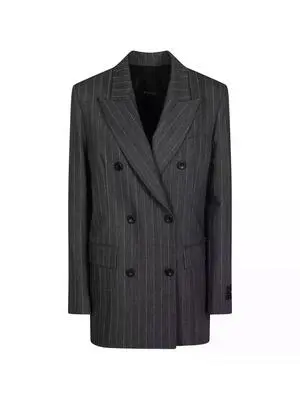 Pinko Pinstripe Double-breasted Blazer - Grey