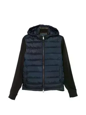 Paul & Shark Hooded Padded Jacket With Detachable Knitted Sleeves