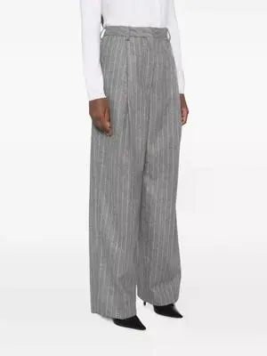 THELATEST E-axel Pinstriped Wide Leg Tailored Trousers