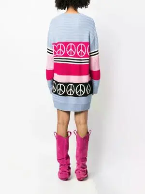 Moschino Peace Sign Colour-block Sweater Dress