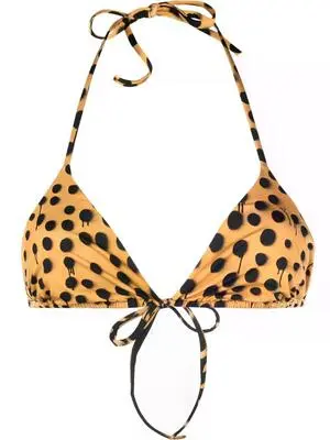 Dsquared2 Leopard-print Halterneck Bikini Top - Neutrals