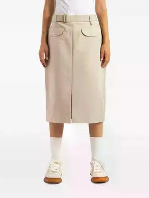 Moncler Belted Knee-length Cotton Skirt