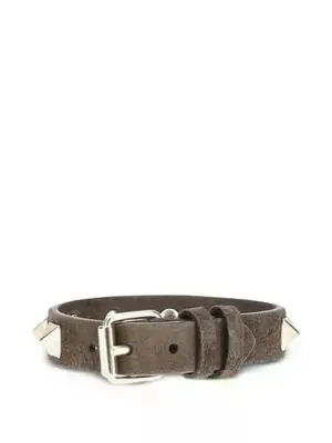 Valentino Garavani Rockstud Embellished Leather Bracelet - Brown
