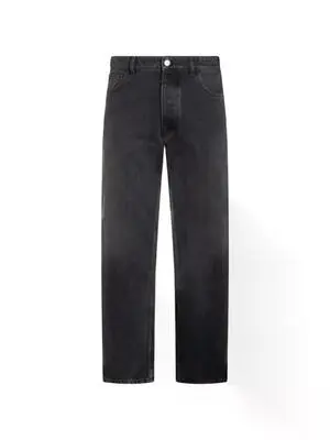 Marni Logo-patch Straight-leg Jeans - Black