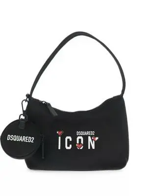 Dsquared2 Icon Logo-print Shoulder Bag - Black