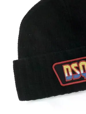 Dsquared2 Logo-patch Ribbed Beanie Hat