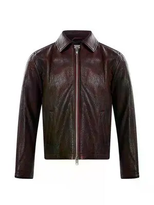 SUNFLOWER Grained-leather Jacket - Brown