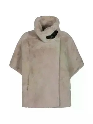 Pinko Faux Fur Jacket With Buckle Detail