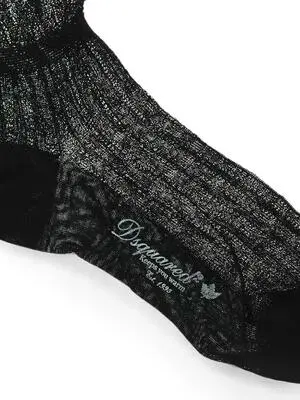 Dsquared2 Semi-sheer Knee-high Socks With Vertical Stripe Pattern